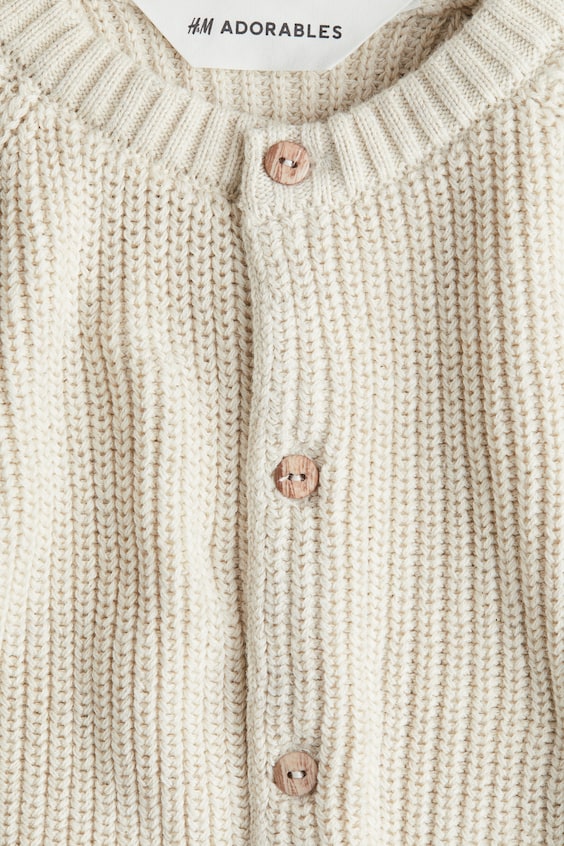 Light beige Cotton-knit cardigan for kids | H&M GB