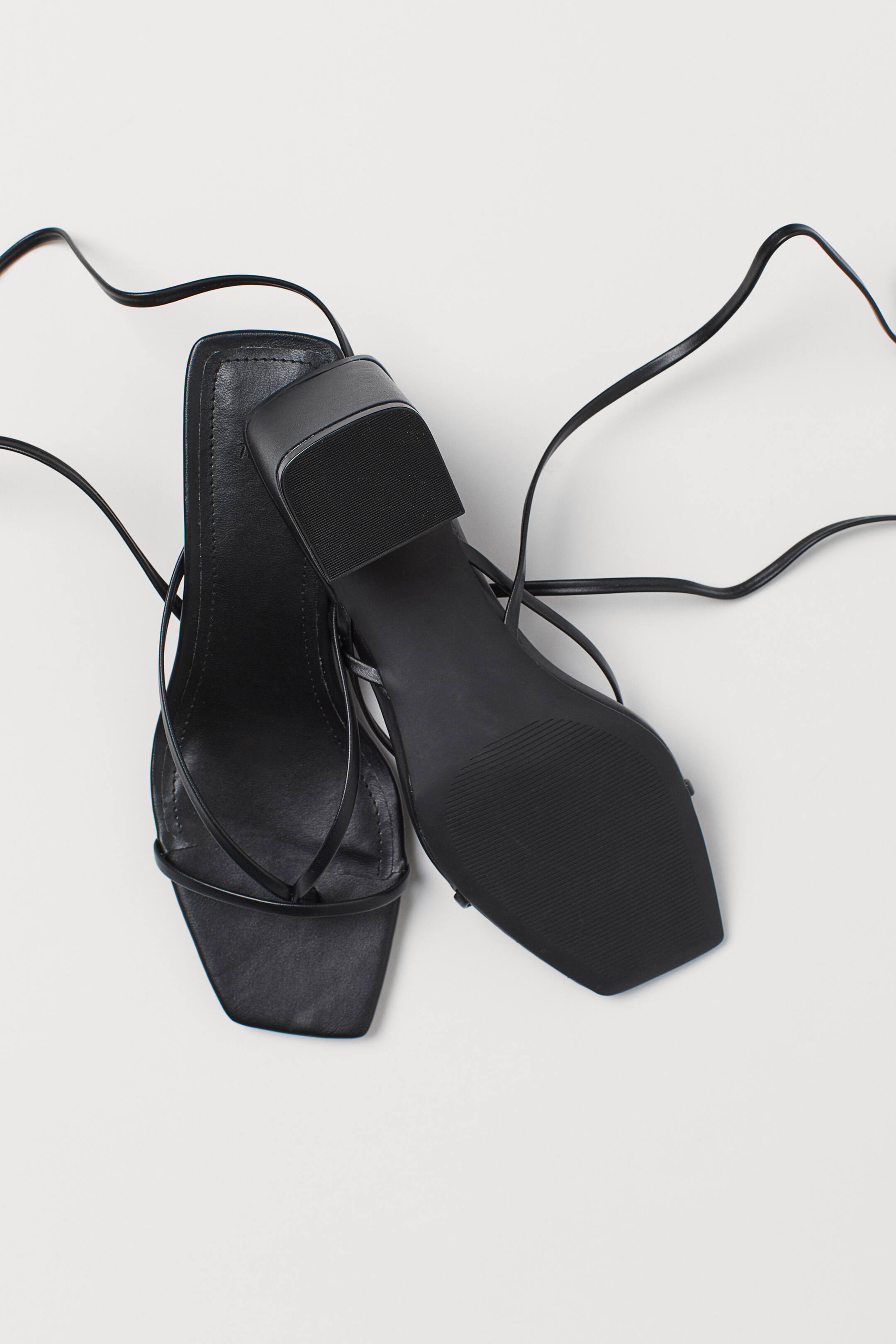 Tie-strap sandals - Black - Ladies | H&M GB