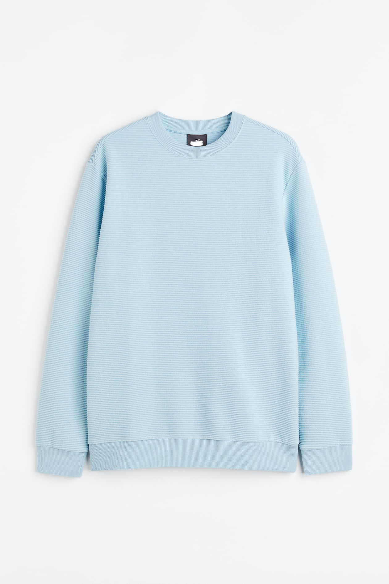 Men’s Light blue Regular Fit Ribbed sweatshirt | H&M IN