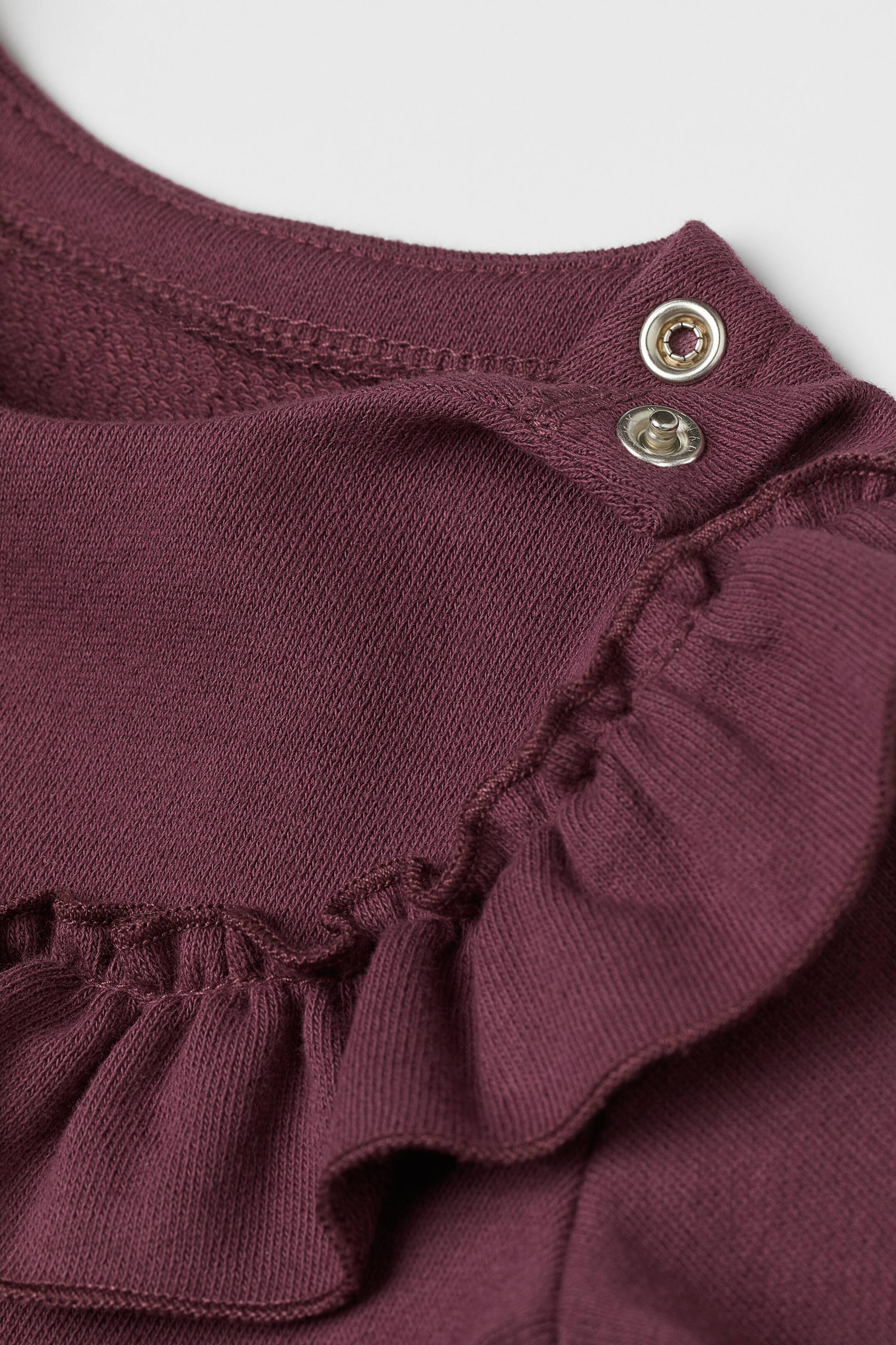 3-piece set - Plum purple/Roses - Kids | H&M GB