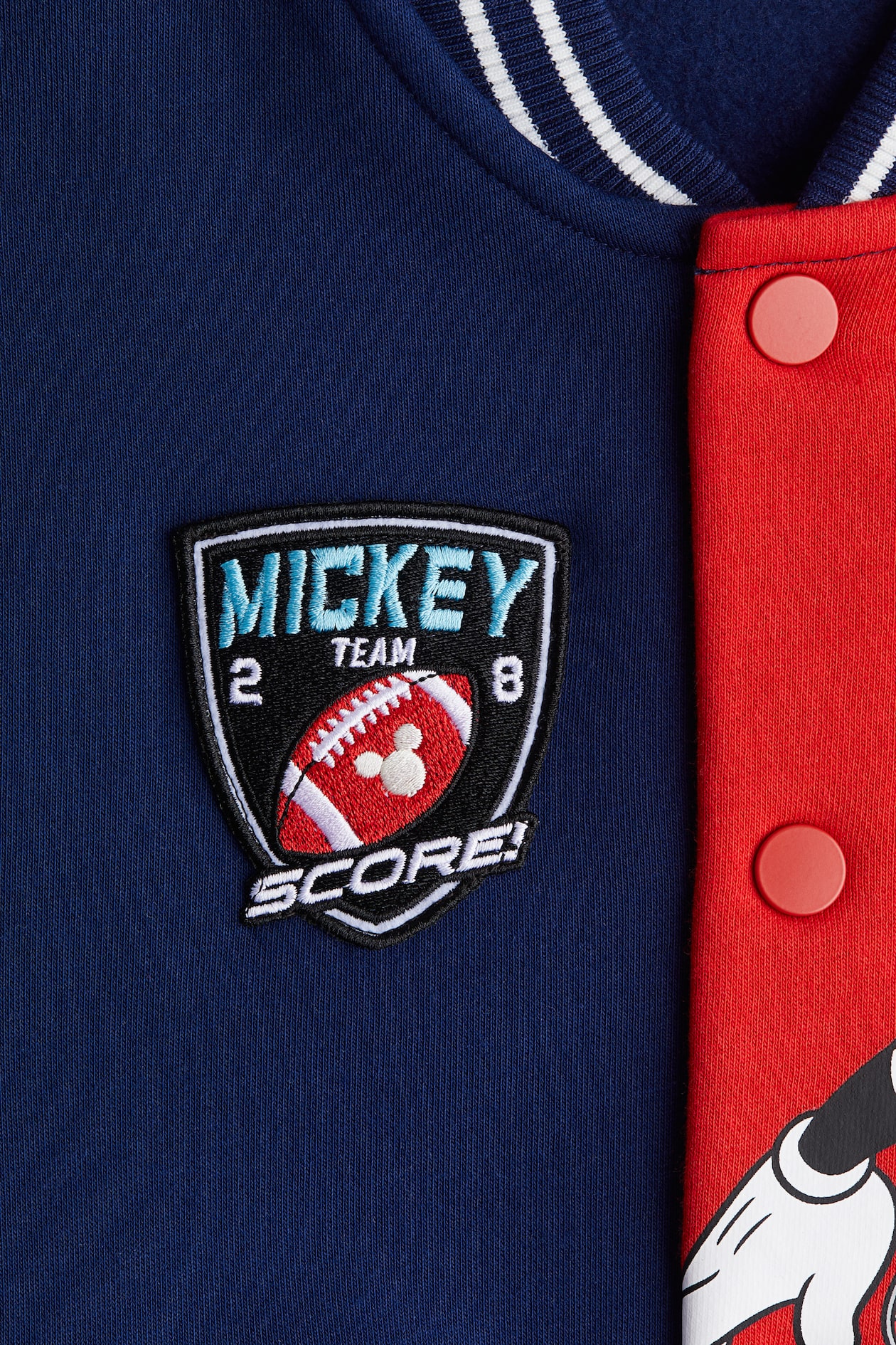 Oversized Printed Baseball Jacket - Dark blue/Mickey Mouse - Kids | H&M US