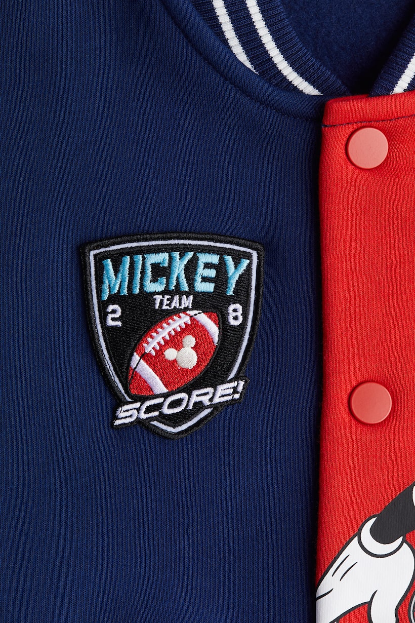 Chamarra de baseball Oversized - Azul oscuro/Mickey Mouse - Kids | H&M MX