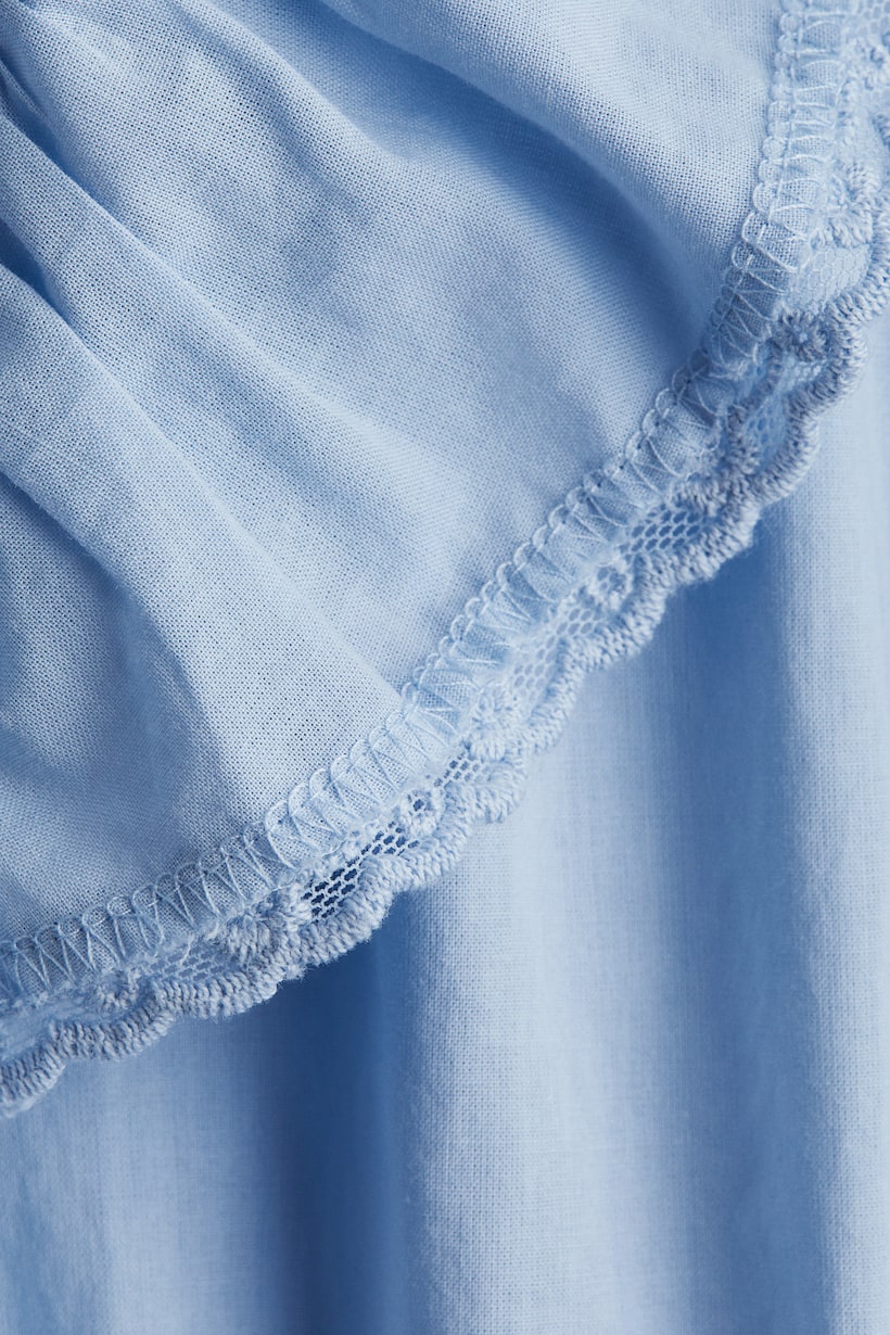 Bawełniana sukienka z falbankami - Jasnoniebieski - ONA | H&M PL