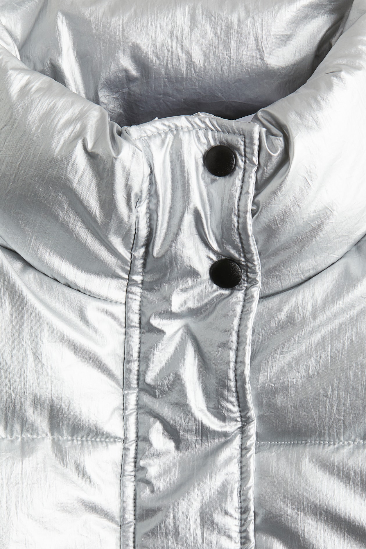 Silver-colored Shimmery Puffer Jacket for kids | H&M US
