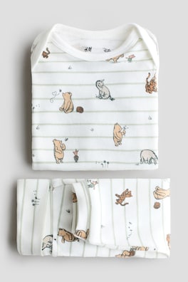 2-Piece Printed Cotton Set - White/Winnie the Pooh - Kids | H&M US