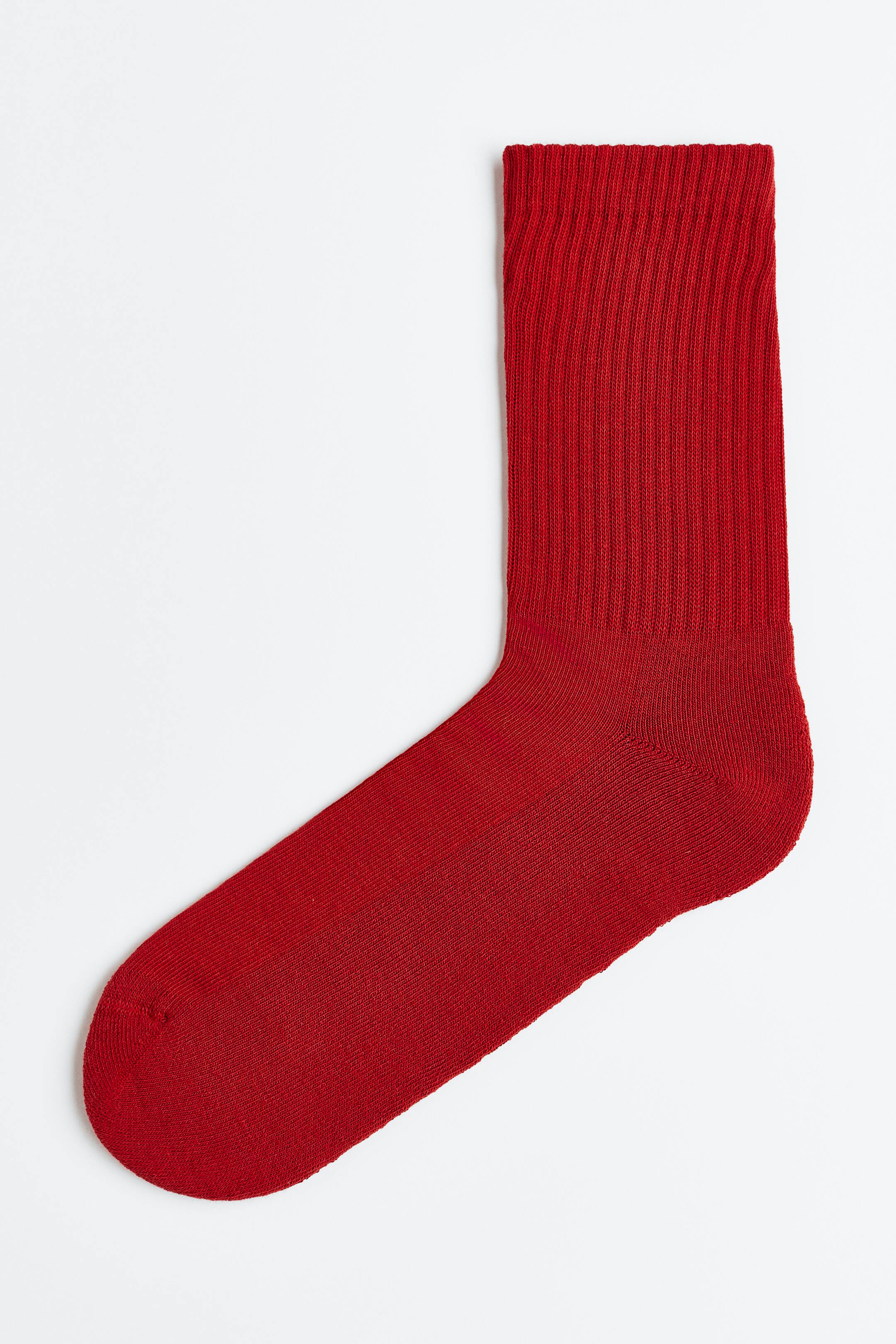 Fine-knit socks - Crimson red - Men | H&M HK
