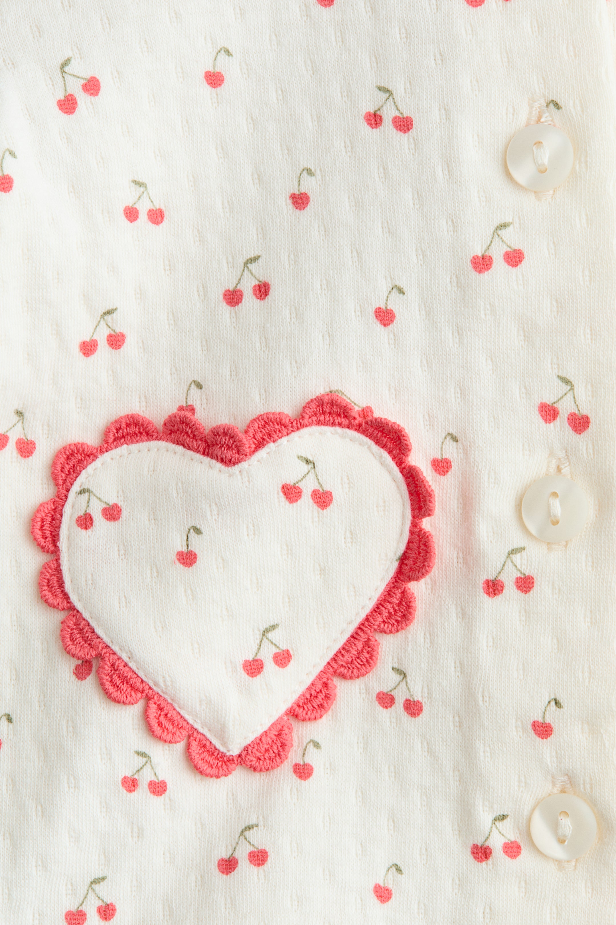 2-piece velour set - Cream/Cherries - Kids | H&M GB