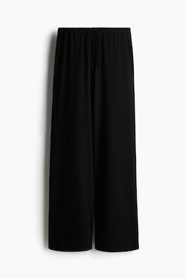 Wide-Leg Drawstring Pants - Black - Ladies | H&M US