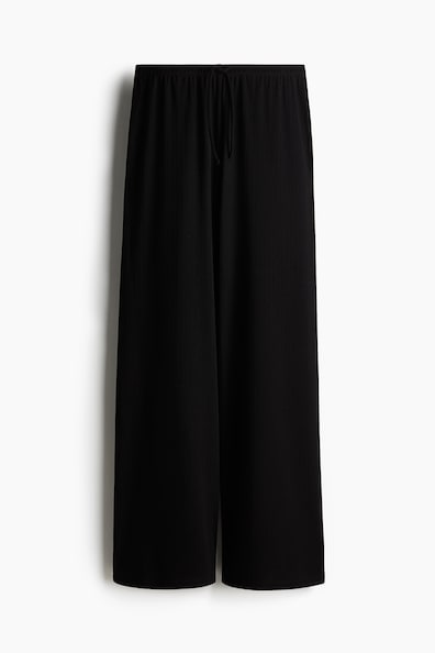 Wide-Leg Drawstring Pants - Black - Ladies | H&M US