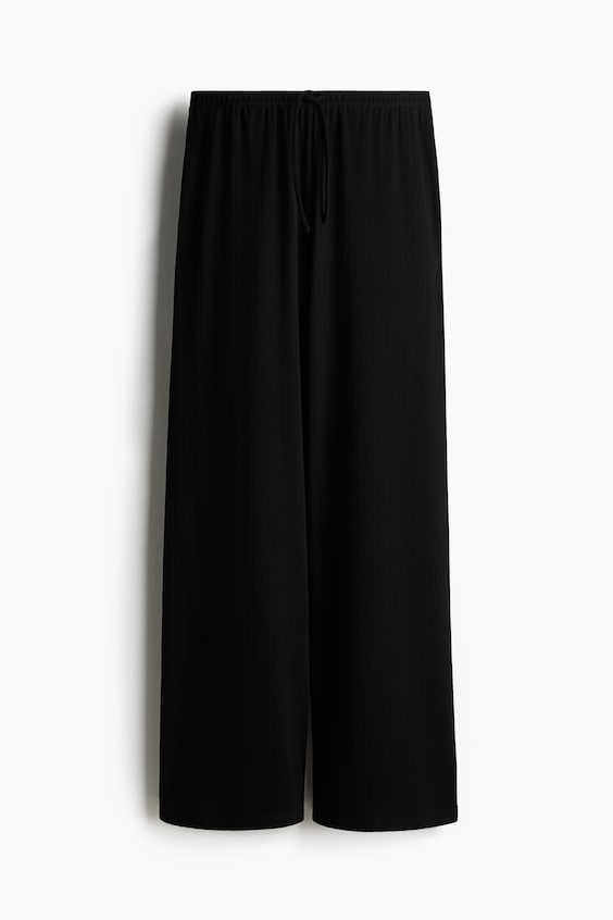 Wide-Leg Drawstring Pants - Black - Ladies | H&M US