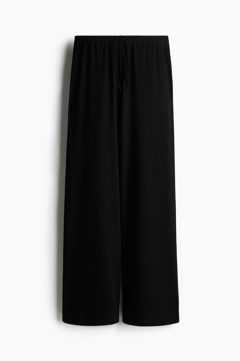 Wide-Leg Drawstring Pants - Black - Ladies | H&M US