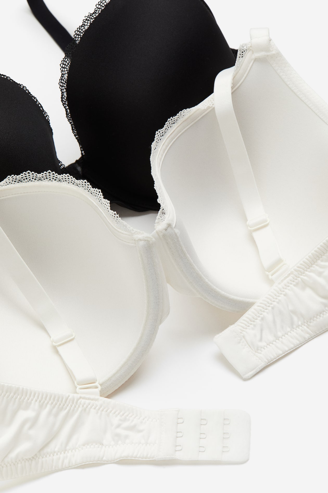 2-pack Padded Underwire Microfiber Bras - Black/white - Ladies | H&M US