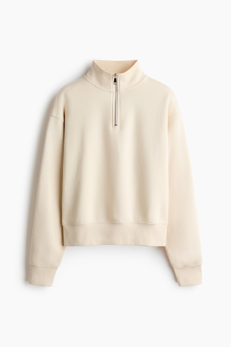 Sudadera con zíper superior - Beige claro - Ladies | H&M MX