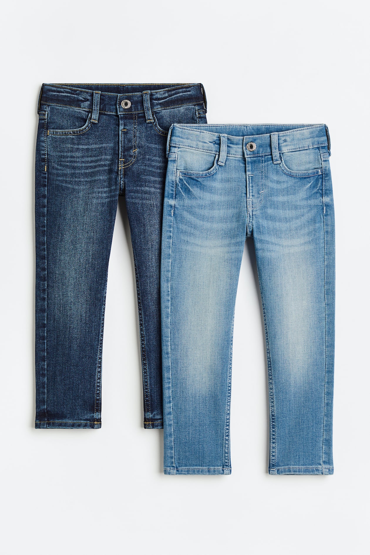 Denim blue/dark denim blue 2-pack Slim Fit Jeans for kids | H&M US