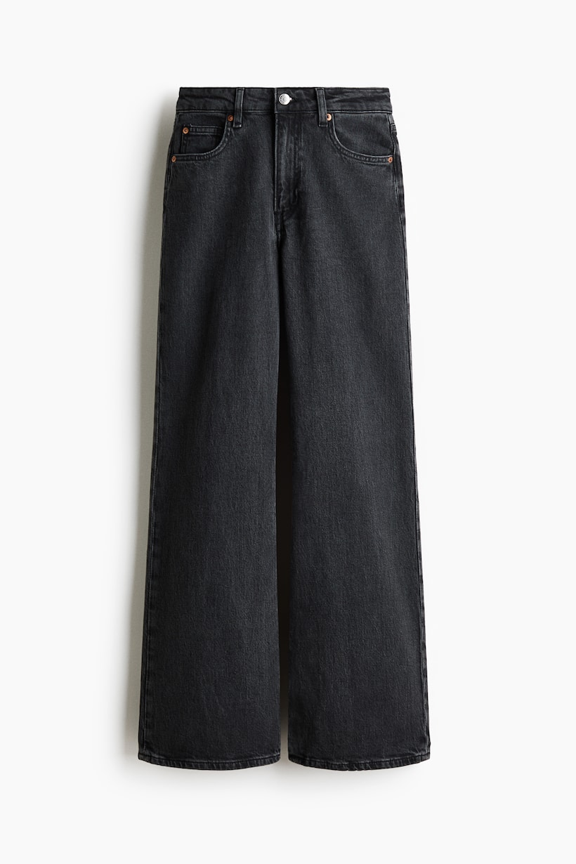Women's Dark denim gray Wide High Waist Jeans | H&M CA