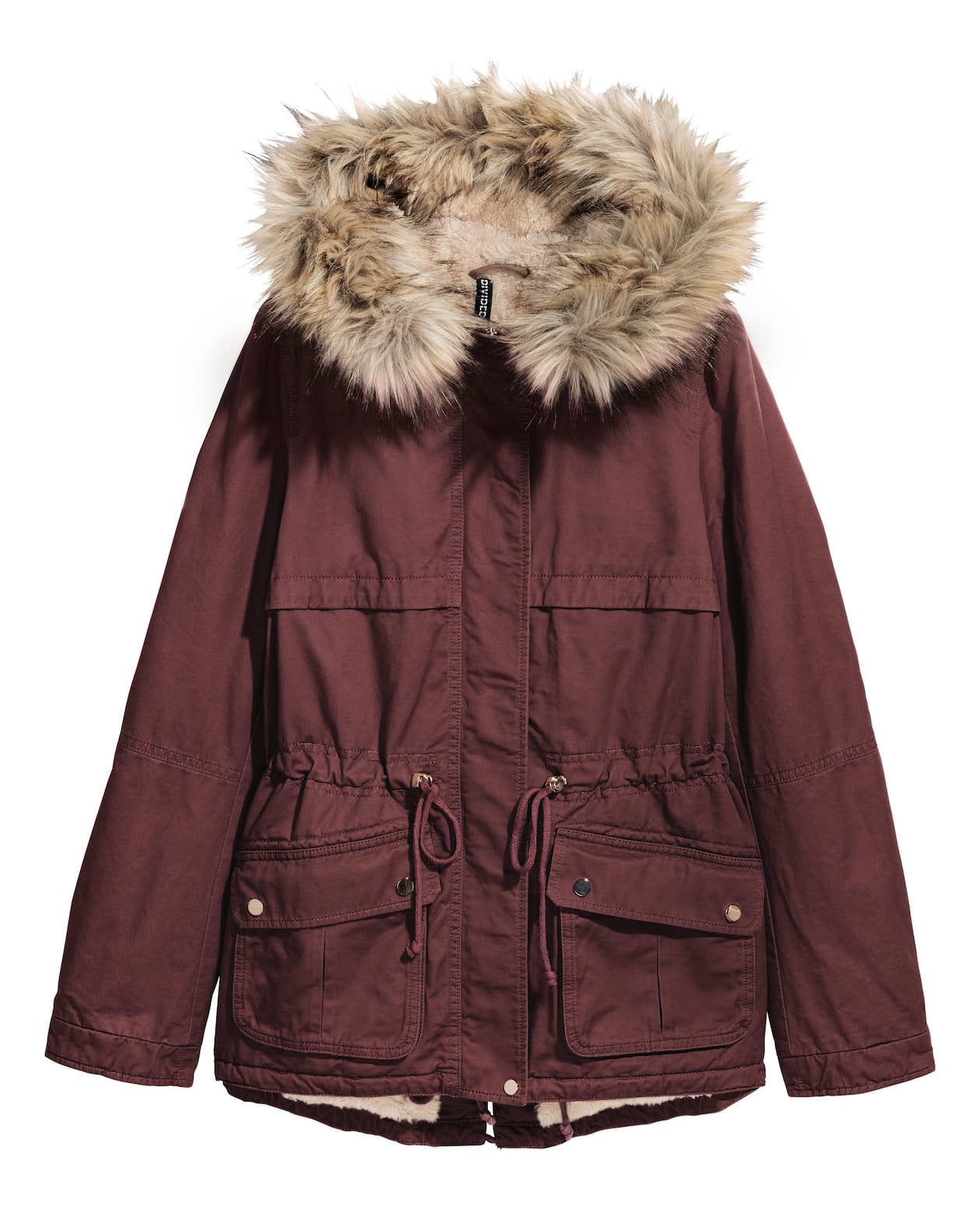 Pile-lined parka - Dark red - Ladies | H&M GB