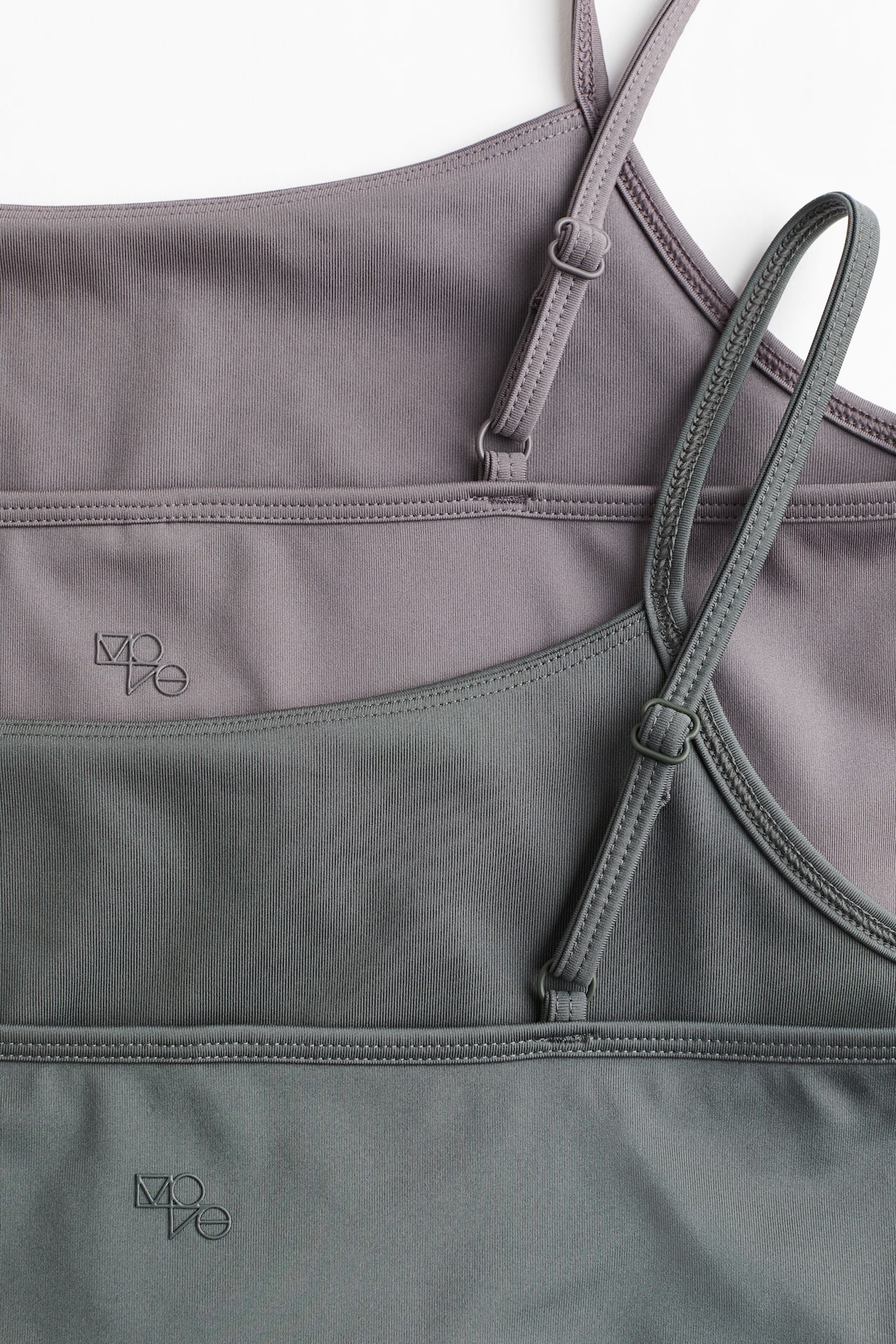 2-pack Shelf-bra Sports Tops - Dark gray/gray - Ladies | H&M US