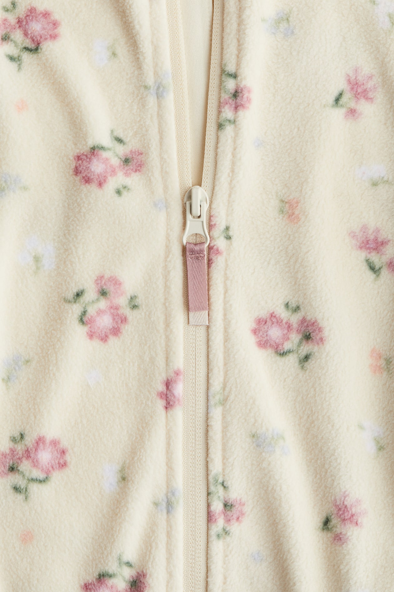 Fleece jacket - Light beige/Floral - Kids | H&M GB