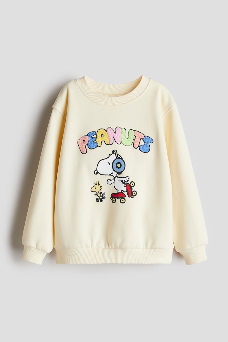Light yellow/Snoopy Sweatshirt with Motif for kids | H&M US