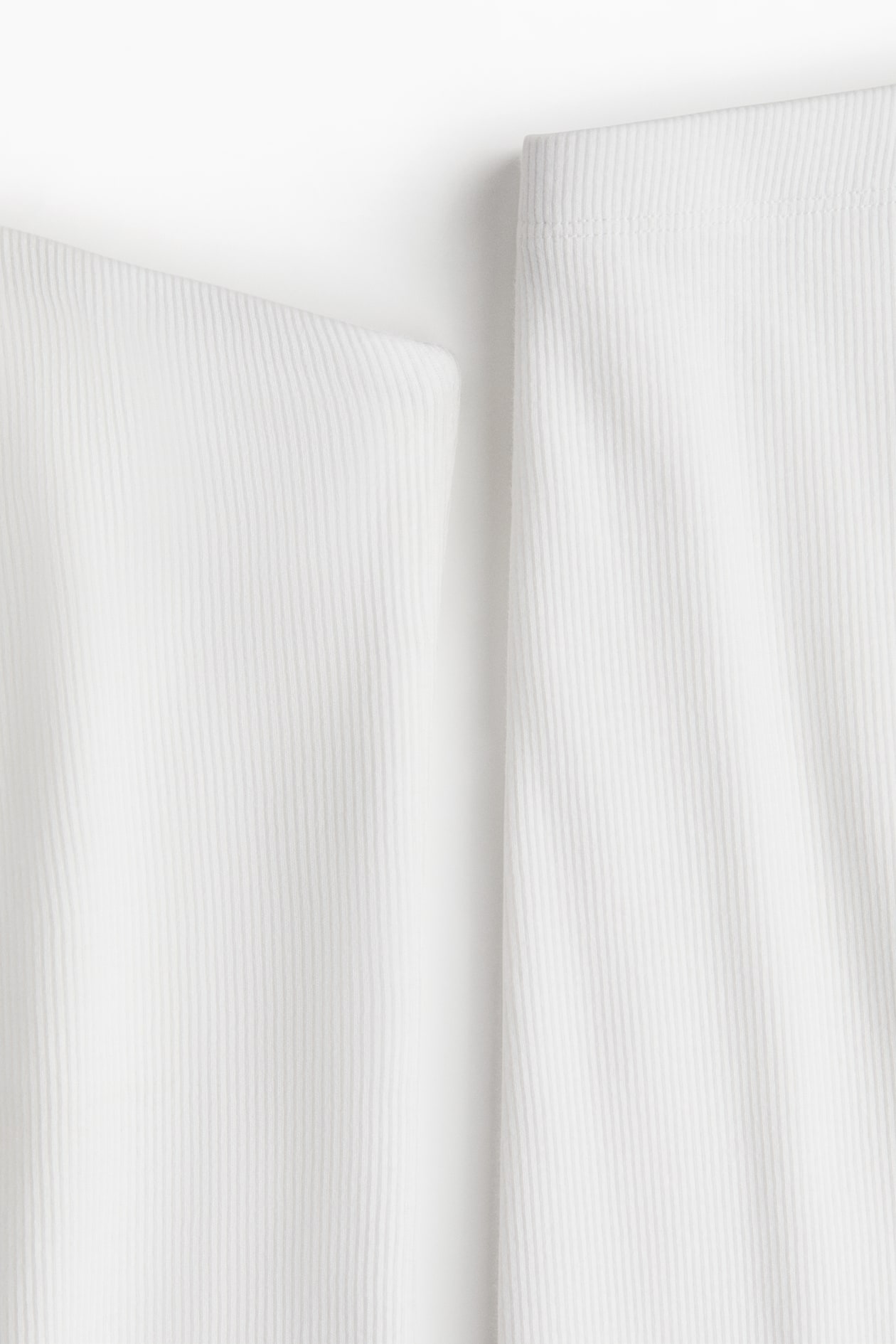 2-Piece Ribbed Top and Pants Set - White - Ladies | H&M US