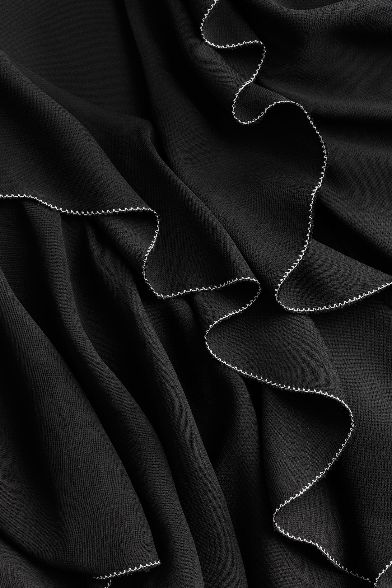 Women's Black Flounce-trimmed Viscose Dress | H&M CA