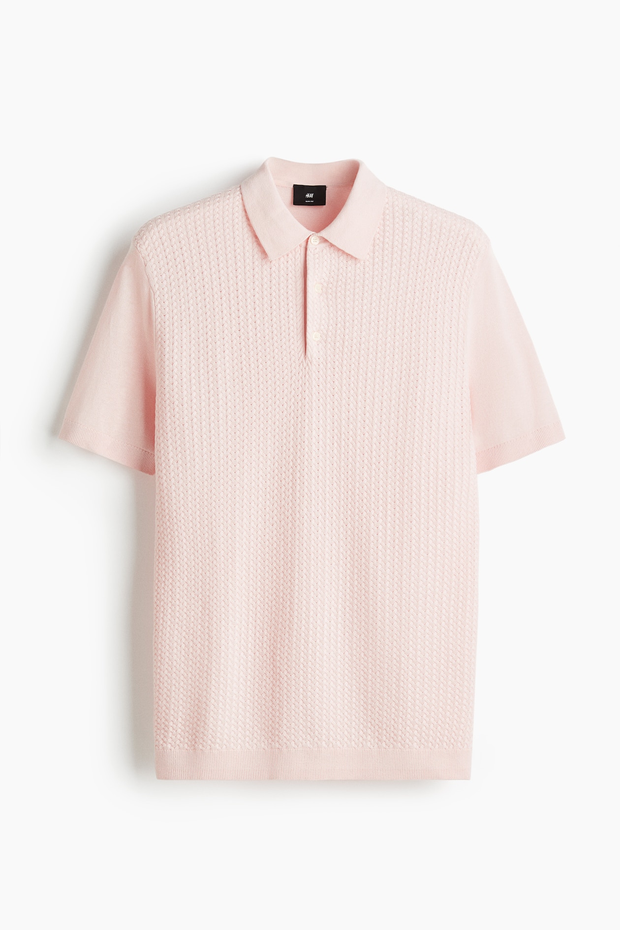 Playera polo Slim Fit en tejido trenzado - Rosa - Men | H&M MX