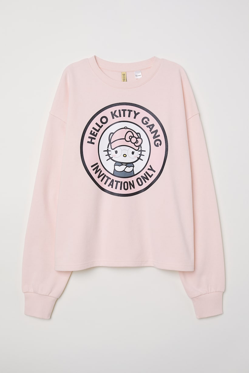 Sweatshirt with Printed Design - Light pink/Hello Kitty - Ladies | H&M US