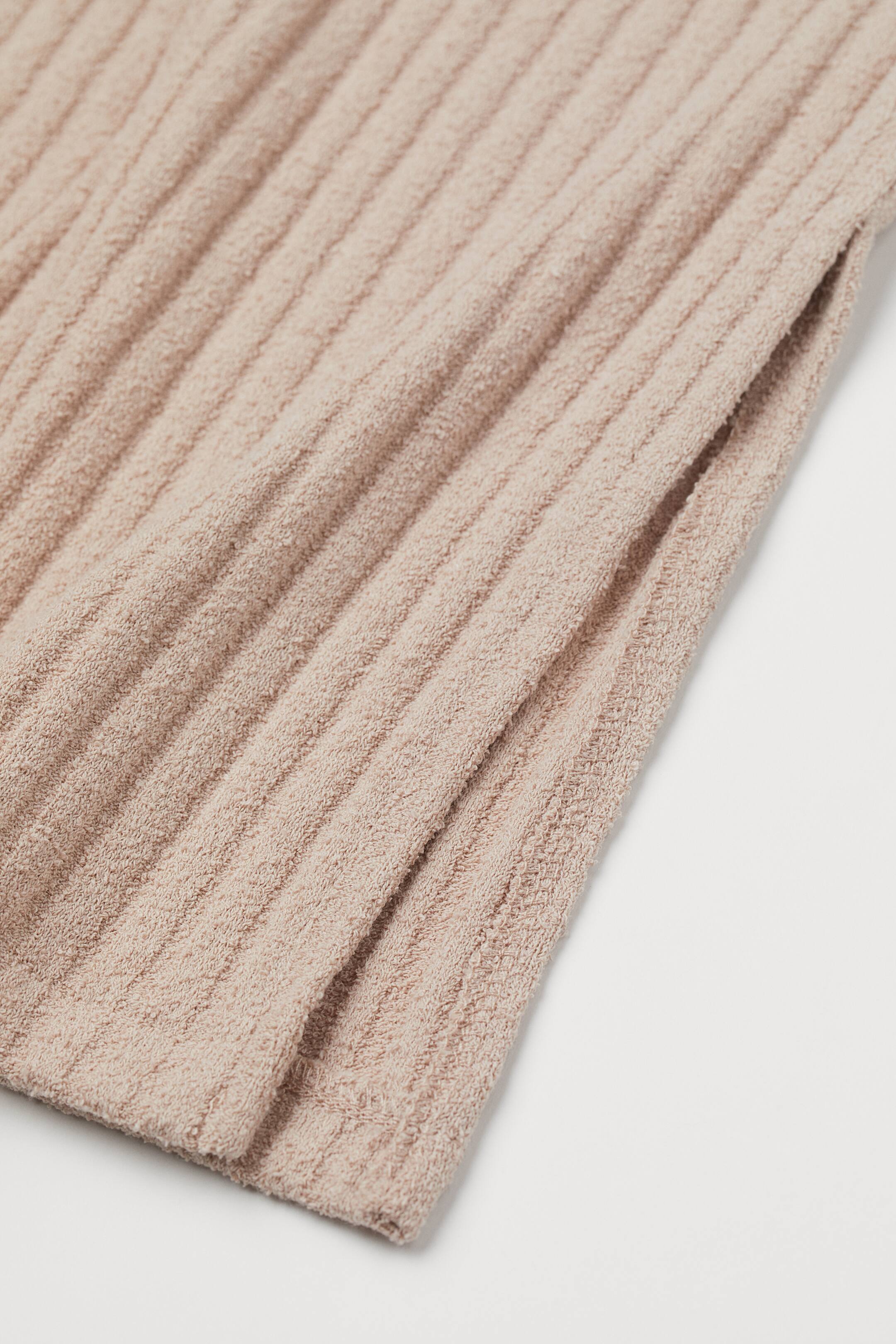 Ribbed trousers - High waist - Long - Light beige - Ladies | H&M GB