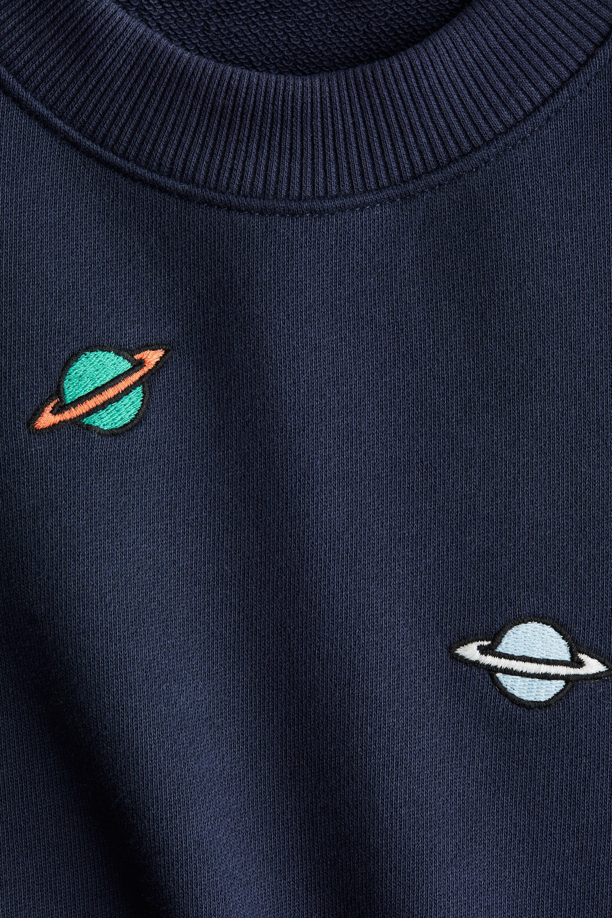 Navy blue/Saturn Printed crew-neck sweatshirt for kids | H&M GB