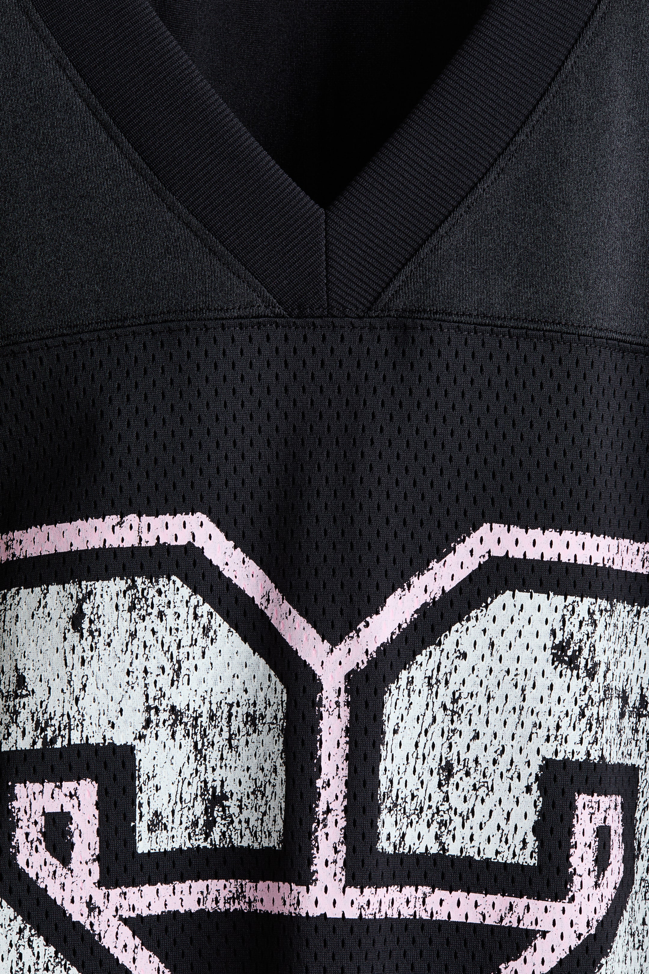 Men’s Black/22 Oversized Printed Mesh T-Shirt | H&M CA