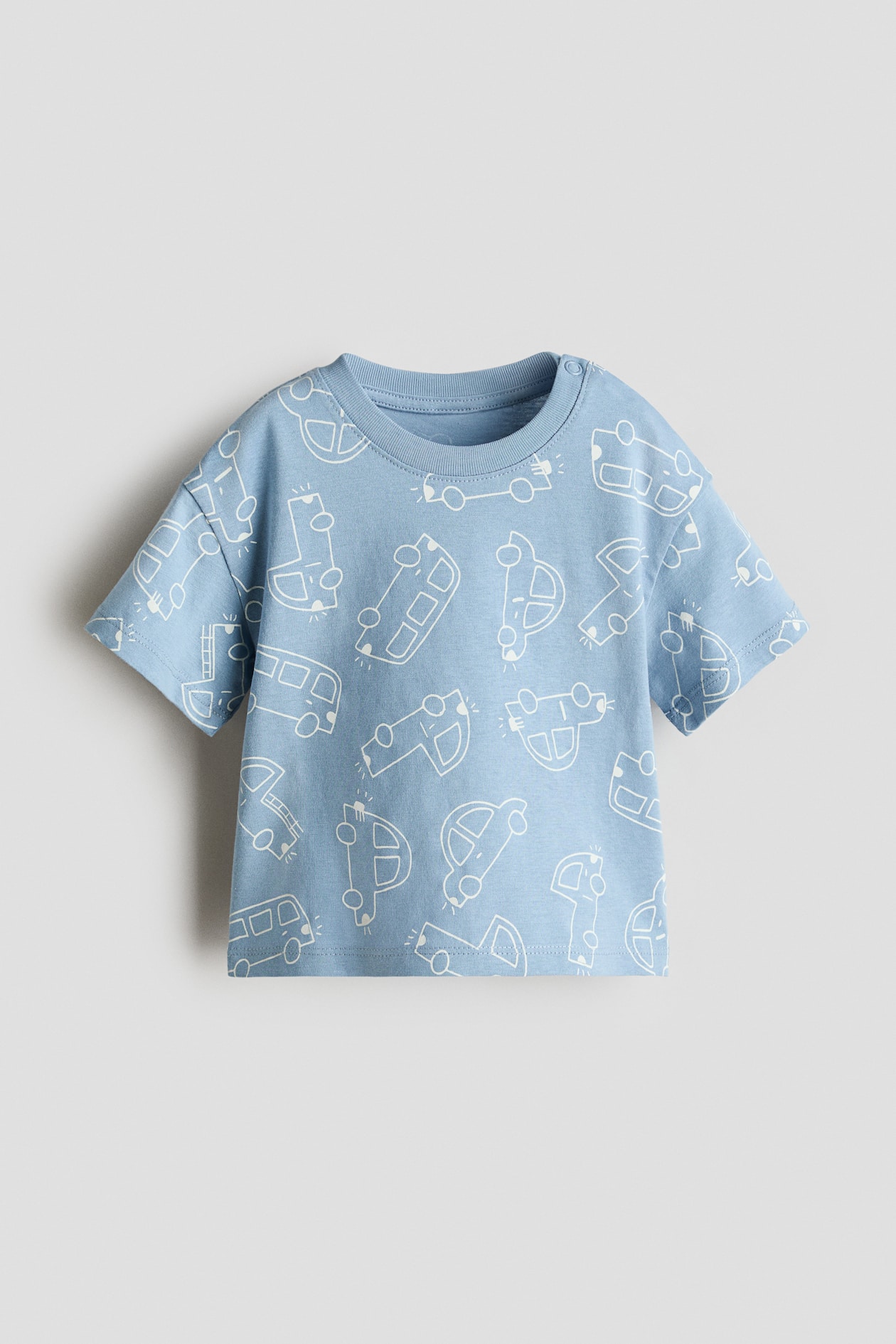 Light blue/cars Printed Cotton T-Shirt for kids | H&M US