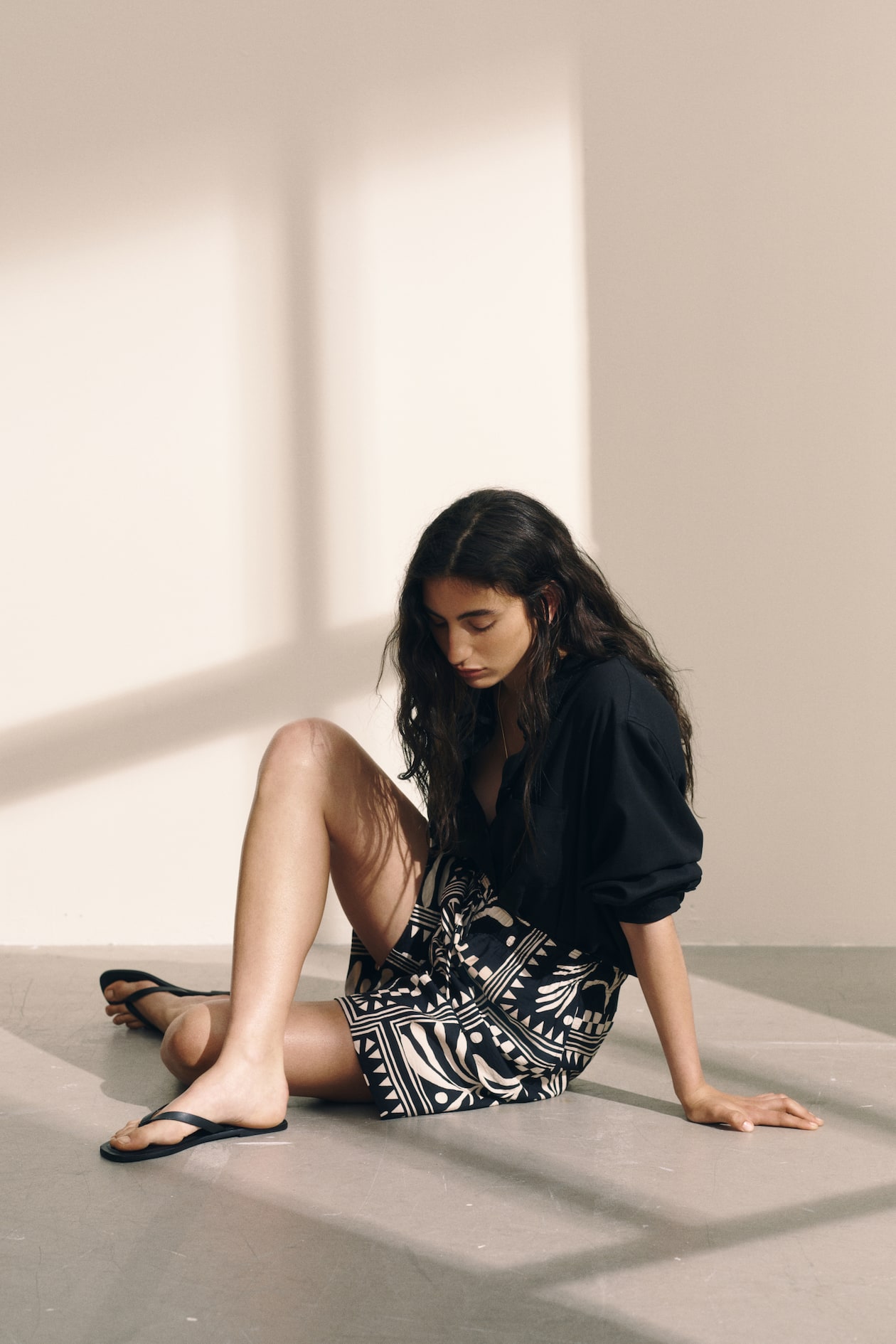 Drawstring Shorts - Black/patterned - Ladies | H&M US