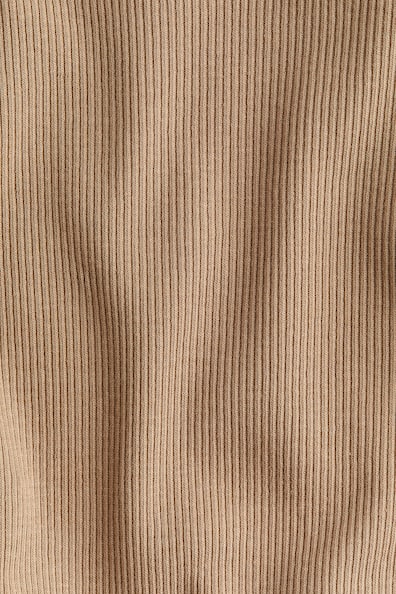 Ribbed Jersey Top - Dark beige - Ladies | H&M US