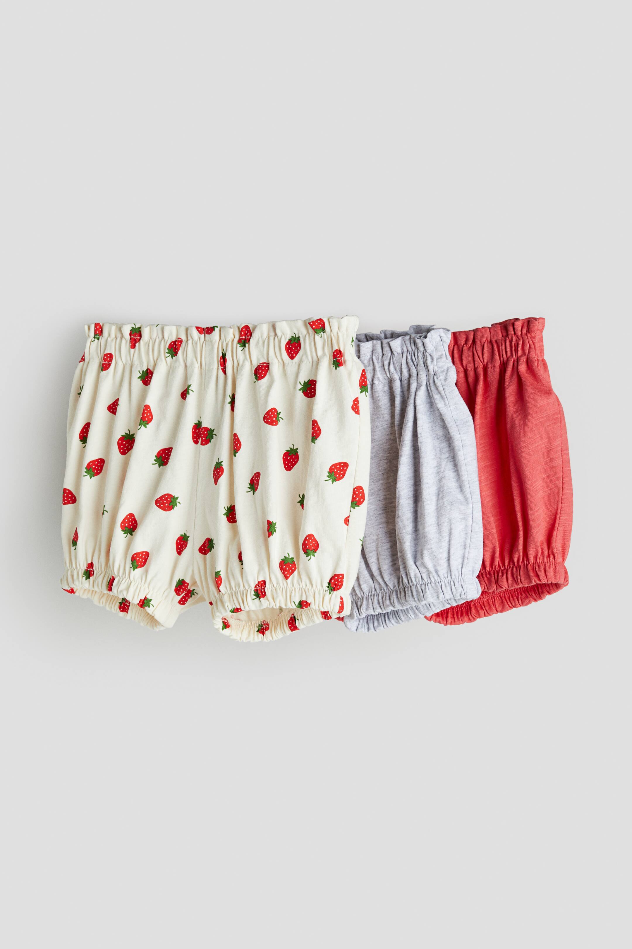 3-pack Cotton Jersey Bloomers - Red/strawberries - Kids | H&M CA