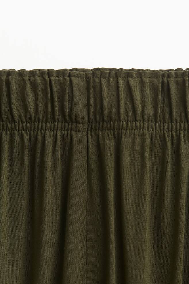 Women's Dark khaki green Cropped Pull-On Pants | H&M CA