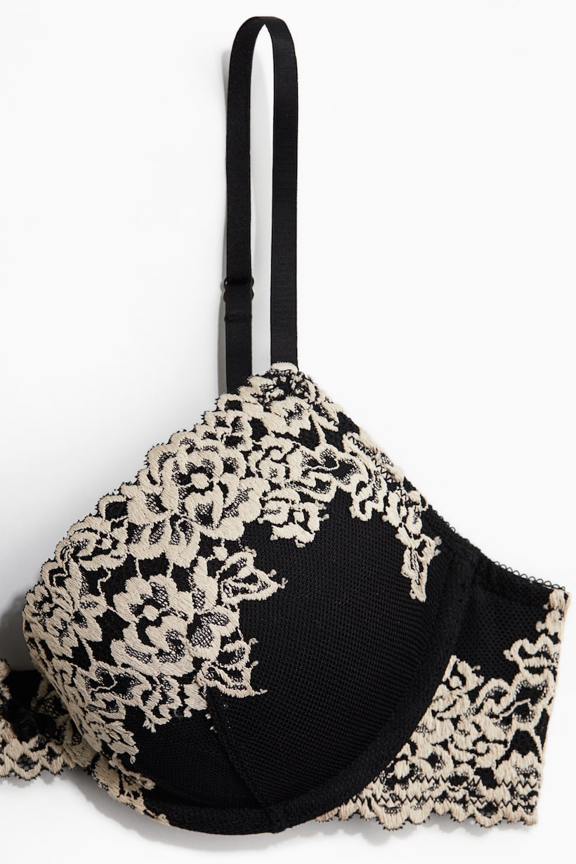 Lace Push-Up Bra - Black/cream - Ladies | H&M US