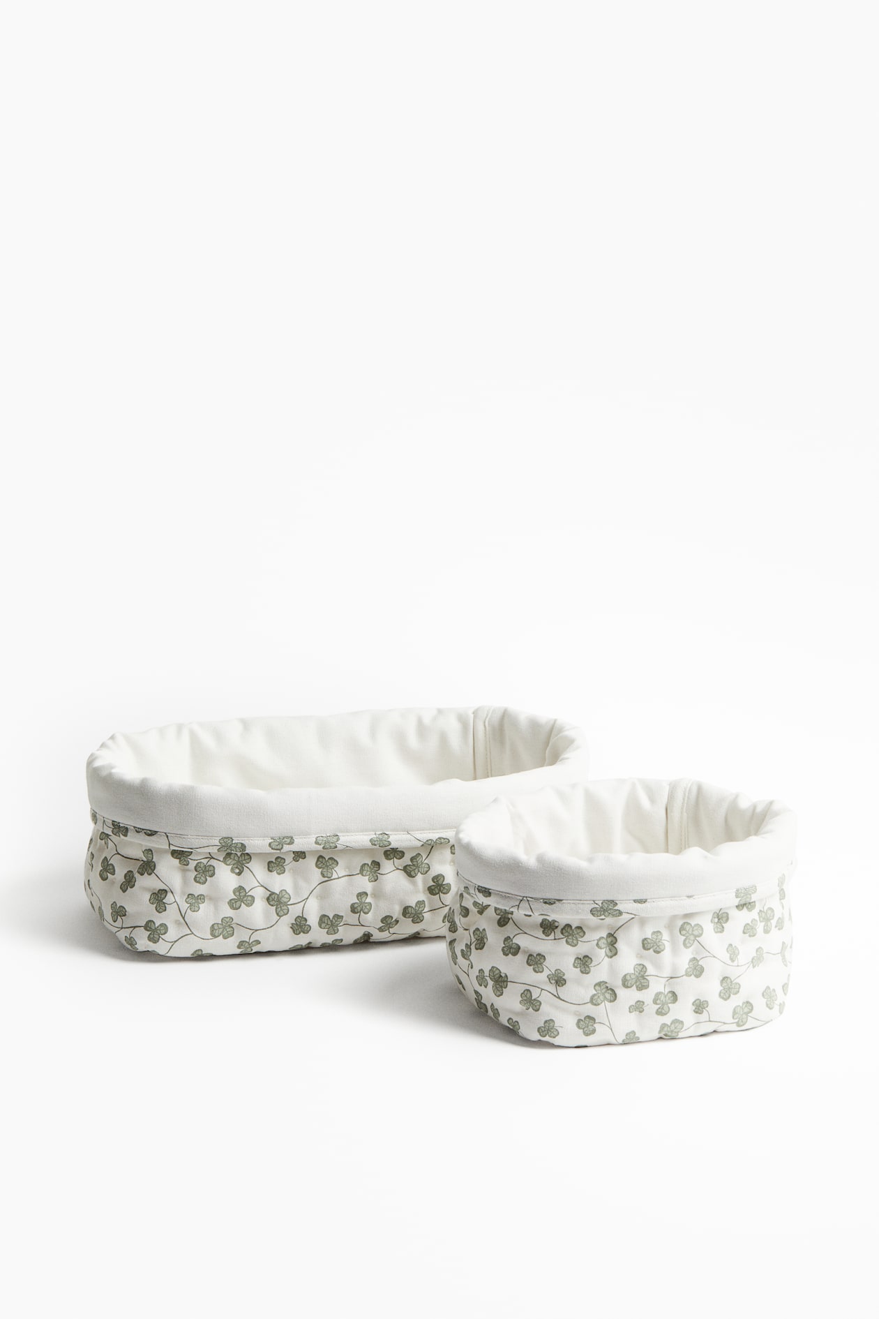 2-pack Quilted Storage Baskets - White/clover - Home All | H&M US