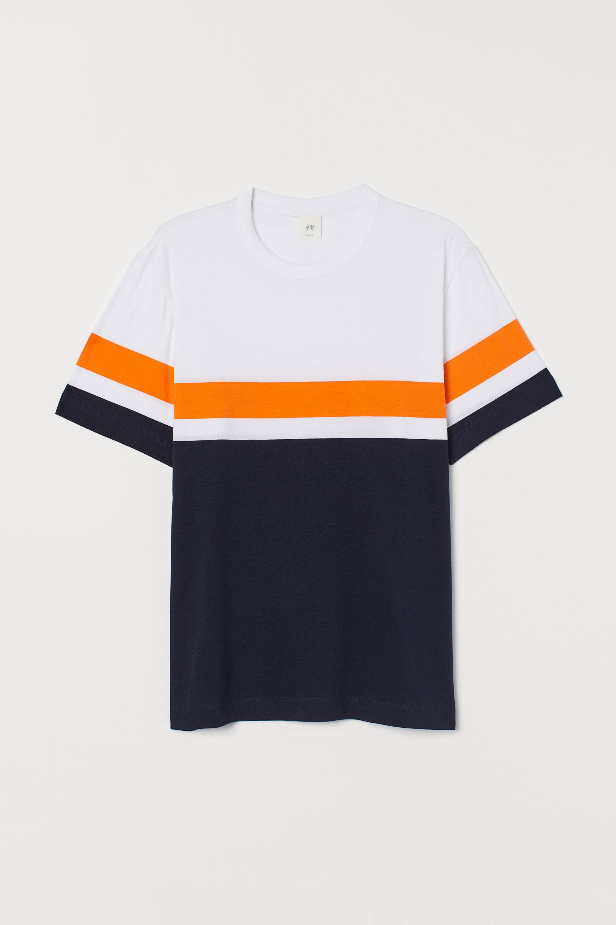 Block-patterned T-shirt - Navy blue/Block-coloured - Men | H&M HK