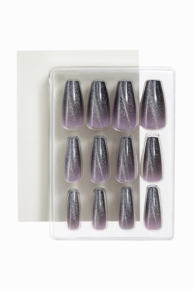 Press-on Nails - Black Purple Glitter - Beauty all | H&M US