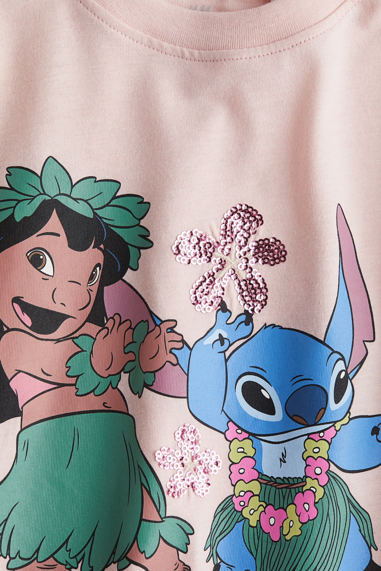 T-shirt i bomull med tryckt motiv - Rosa/Lilo & Stitch - BARN | H&M SE