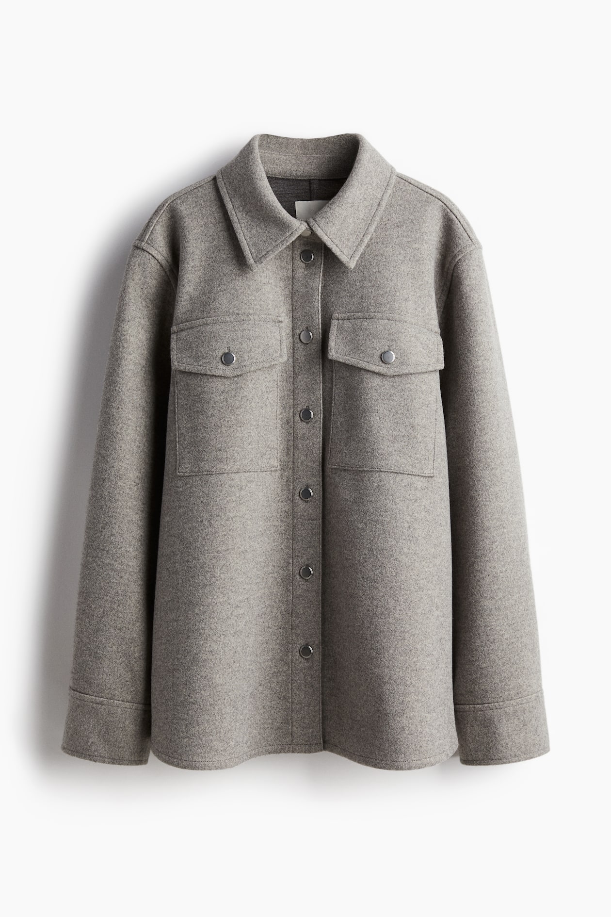 Women's Gray melange Oversized Shacket | H&M CA