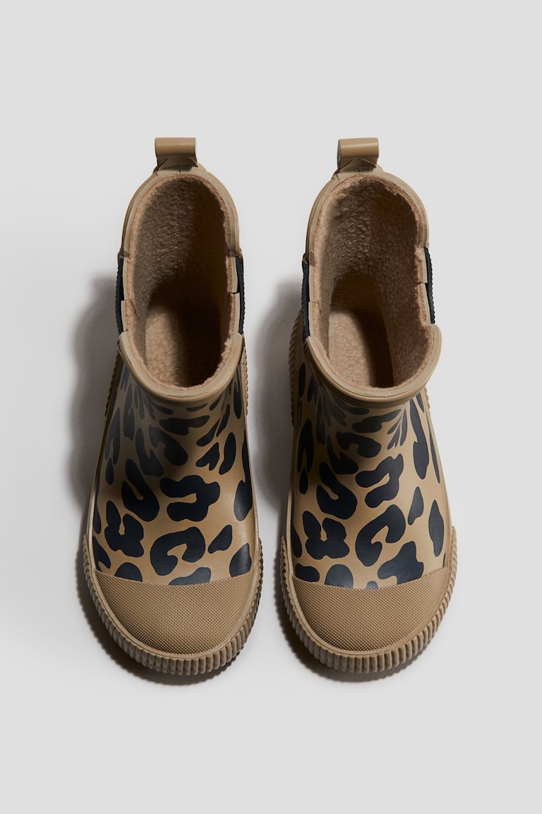 Beige/leopard print Fleece-Lined Rubber Boots for kids | H&M CA
