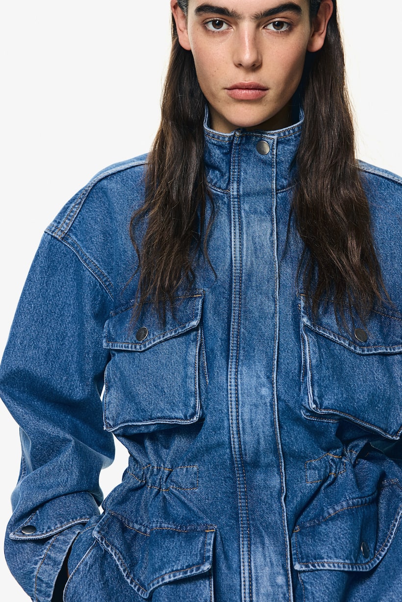 Women's Denim blue Denim Utility Jacket | H&M CA