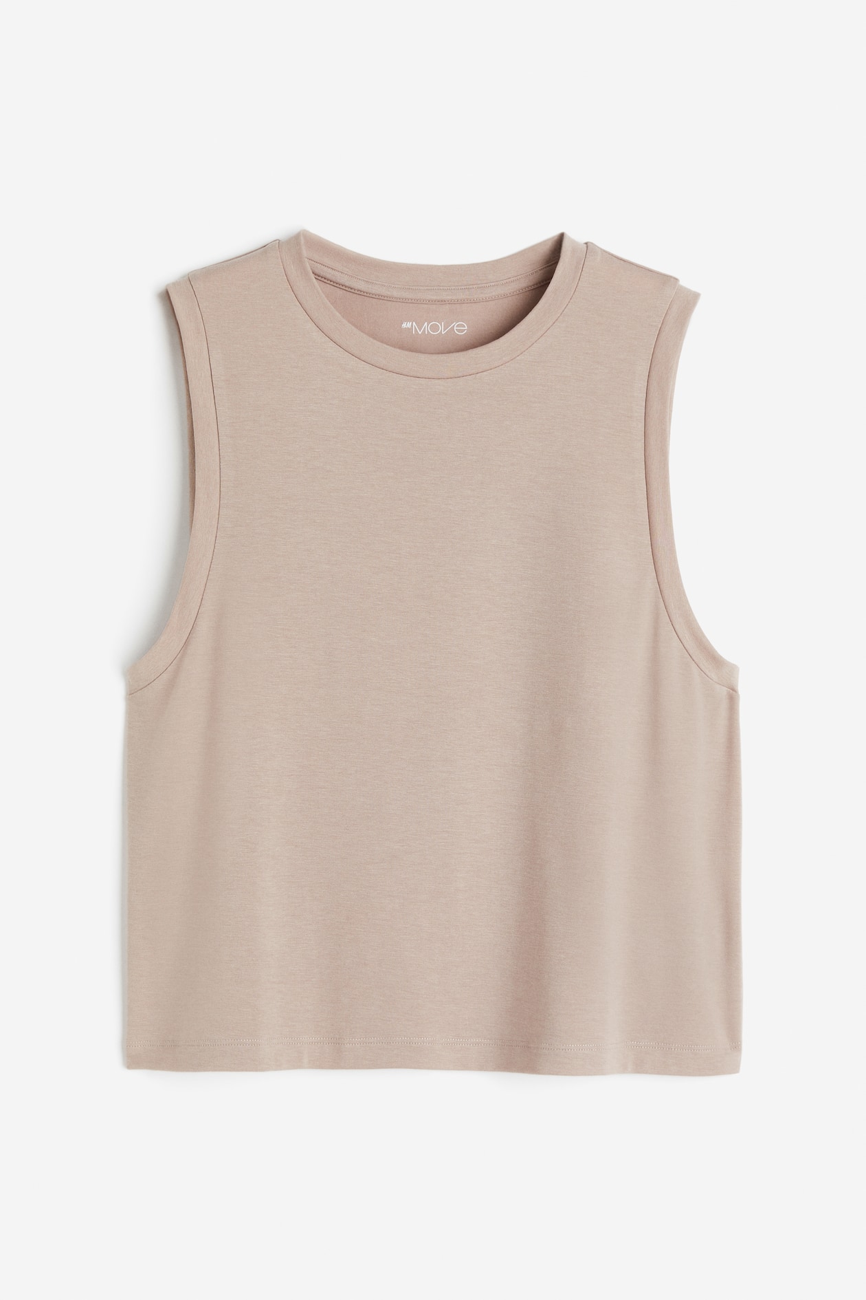 Boxy-style sports vest top in DryMove™ - Beige marl - Ladies | H&M GB
