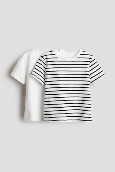 White/black striped 2-pack T-shirts for kids | H&M US