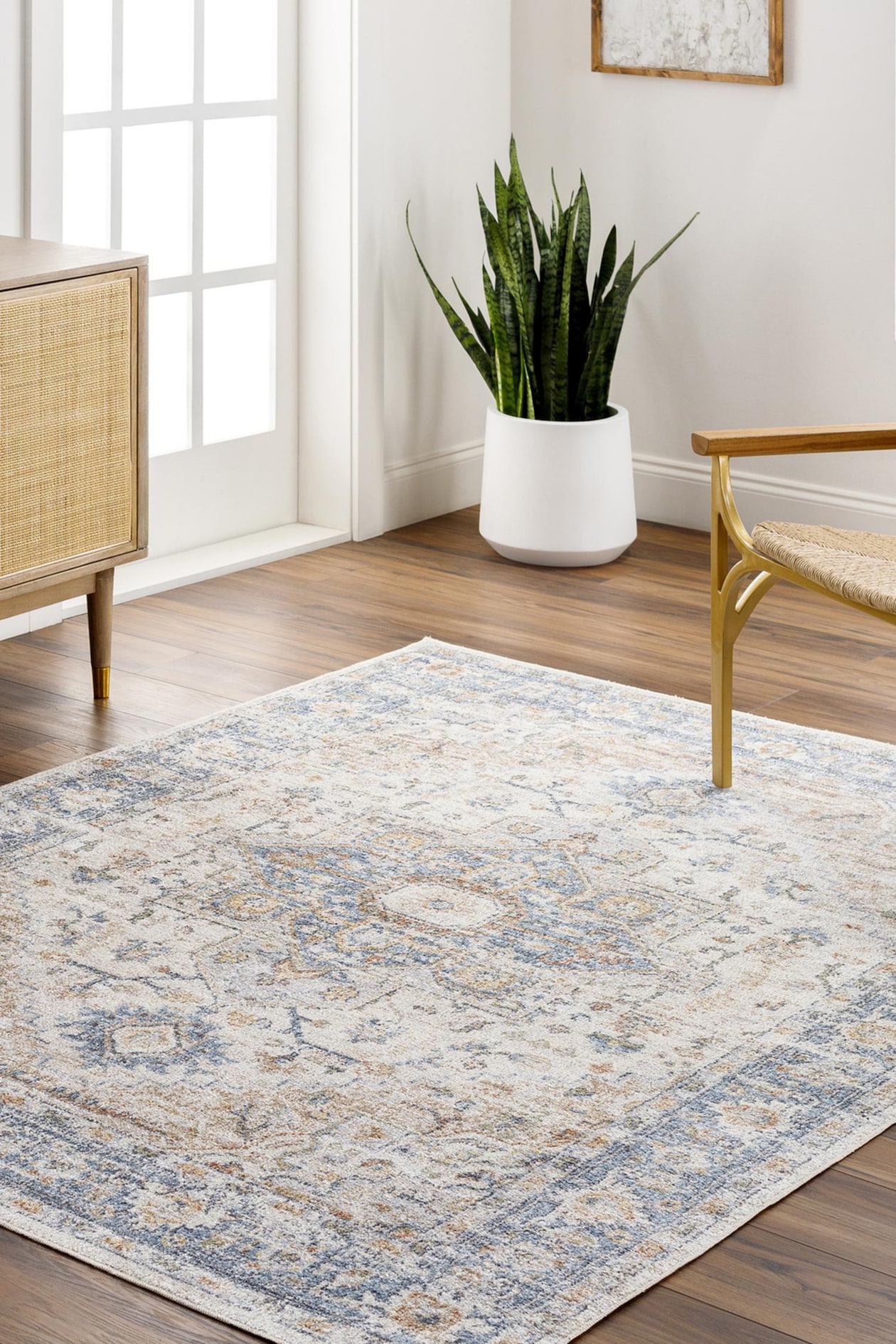 Machine Washable Traditional Boho Area Rug - Beige - Livabliss - Home ...