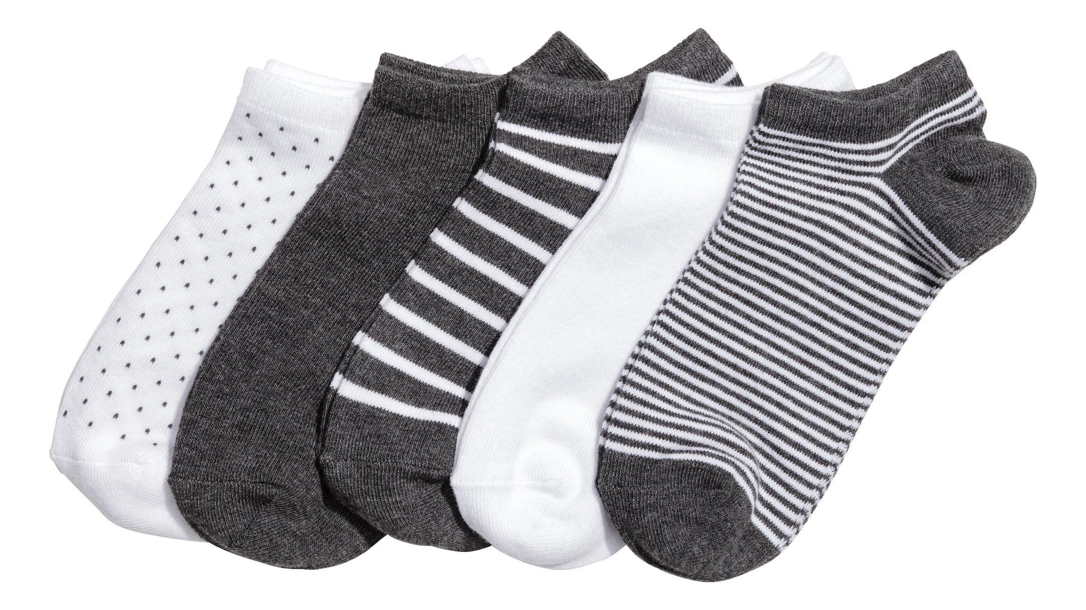 5-pack trainer socks - Dark grey/Striped - Ladies | H&M GB