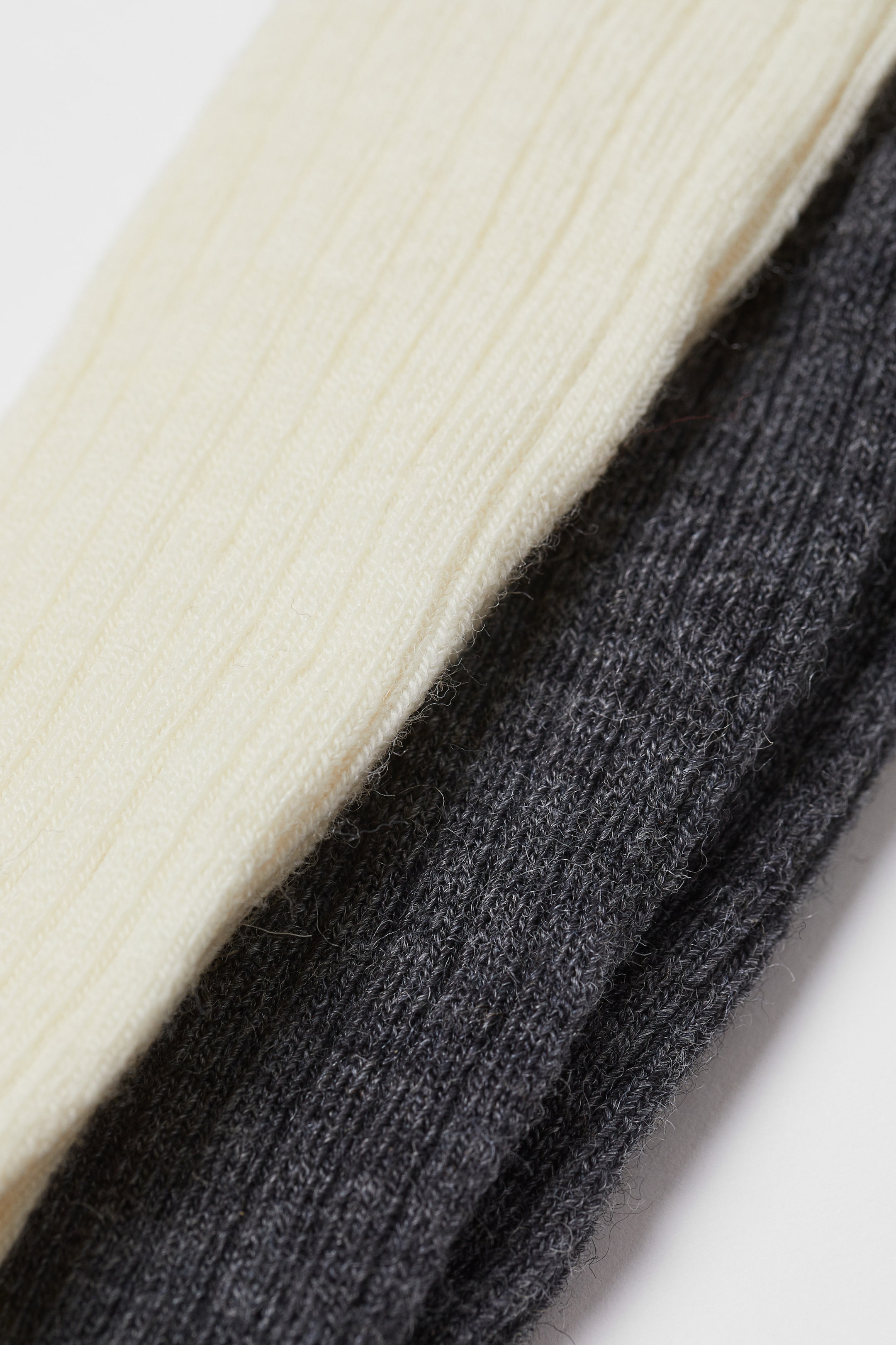 2-pack wool-blend tights - Dark grey marl/Natural white - Kids | H&M GB