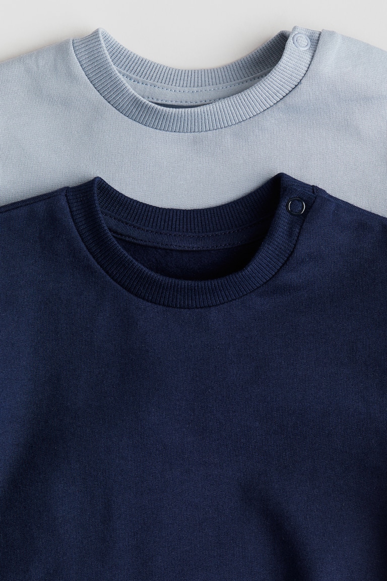 Light blue/dark blue 2-pack Cotton Sweatshirts for kids | H&M US