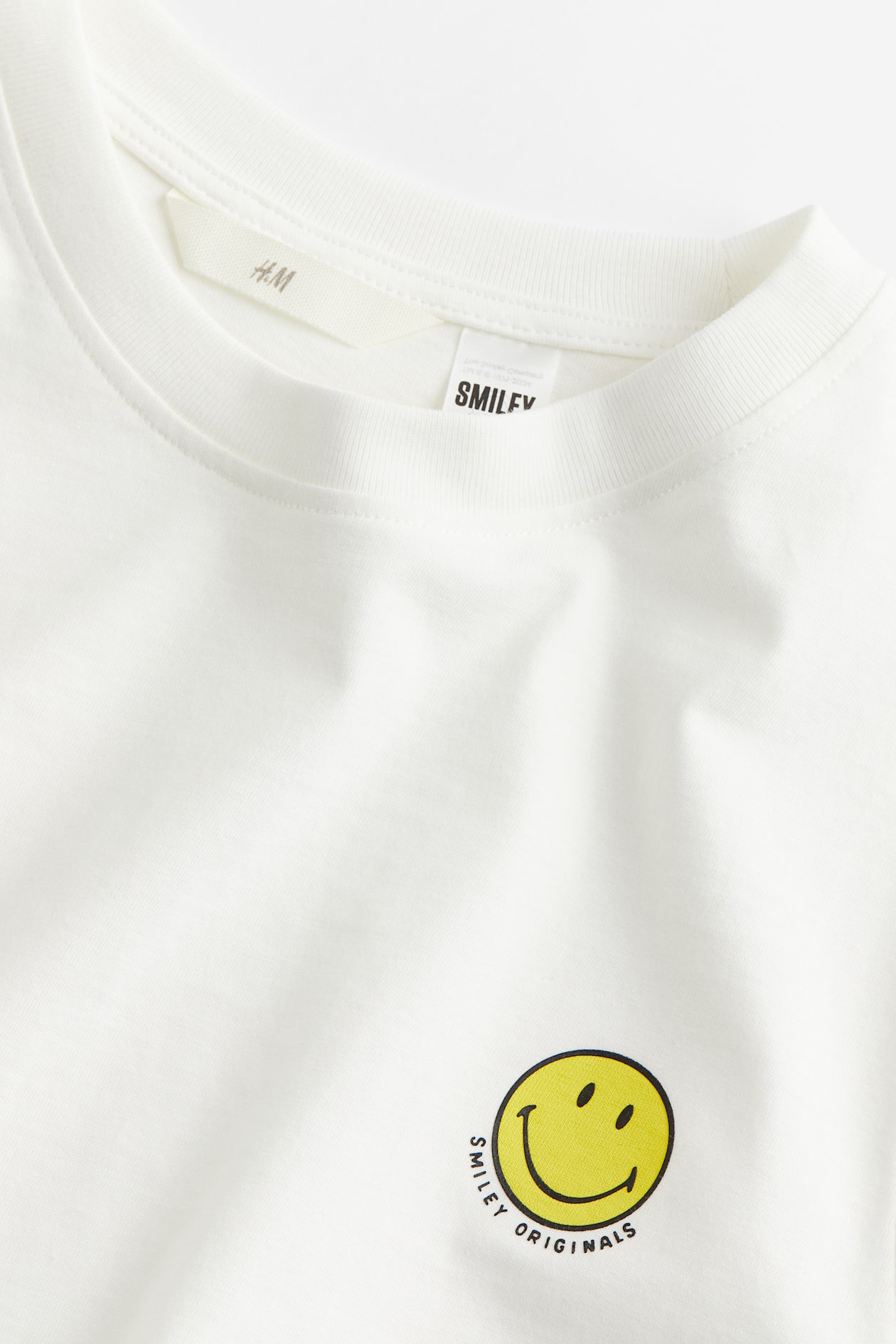 Printed Top - White/Smiley® Originals - Ladies | H&M US